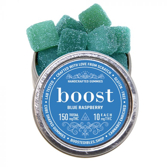 Boost Edibles: Blue Raspberry Gummies 150MG – 300MG THC